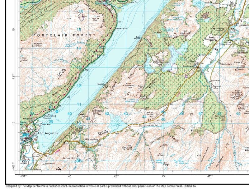 Loch Ness - Wall Map - 1 50 000 - The Map Centre Press