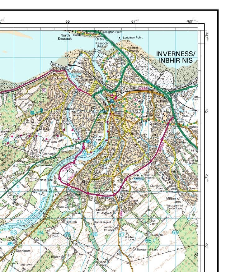 Loch Ness - Wall Map - 1 50 000 - The Map Centre Press