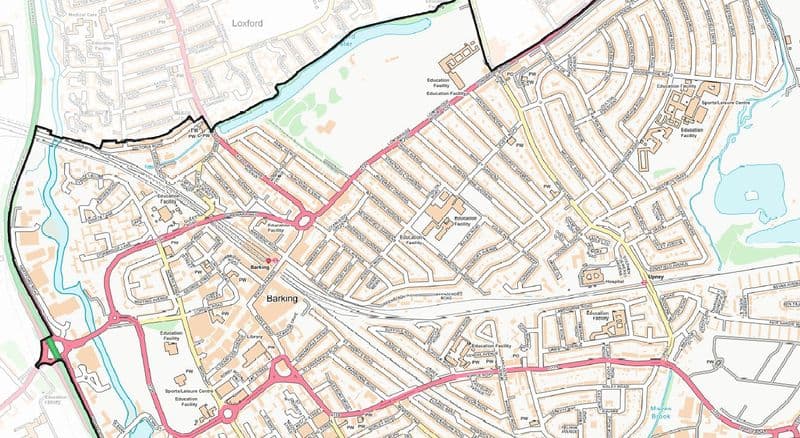 London Borough of Barking & Dagenham - Street Map
