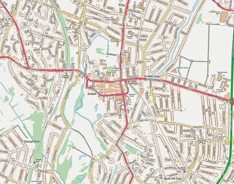 London Borough of Enfield - Street Map