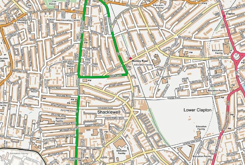 London Borough of Hackney - Street Map