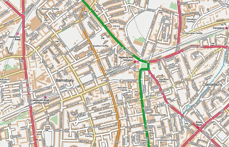 London Borough of Islington - Street Map