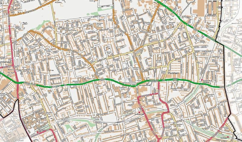 London Borough of Southwark - Street Map