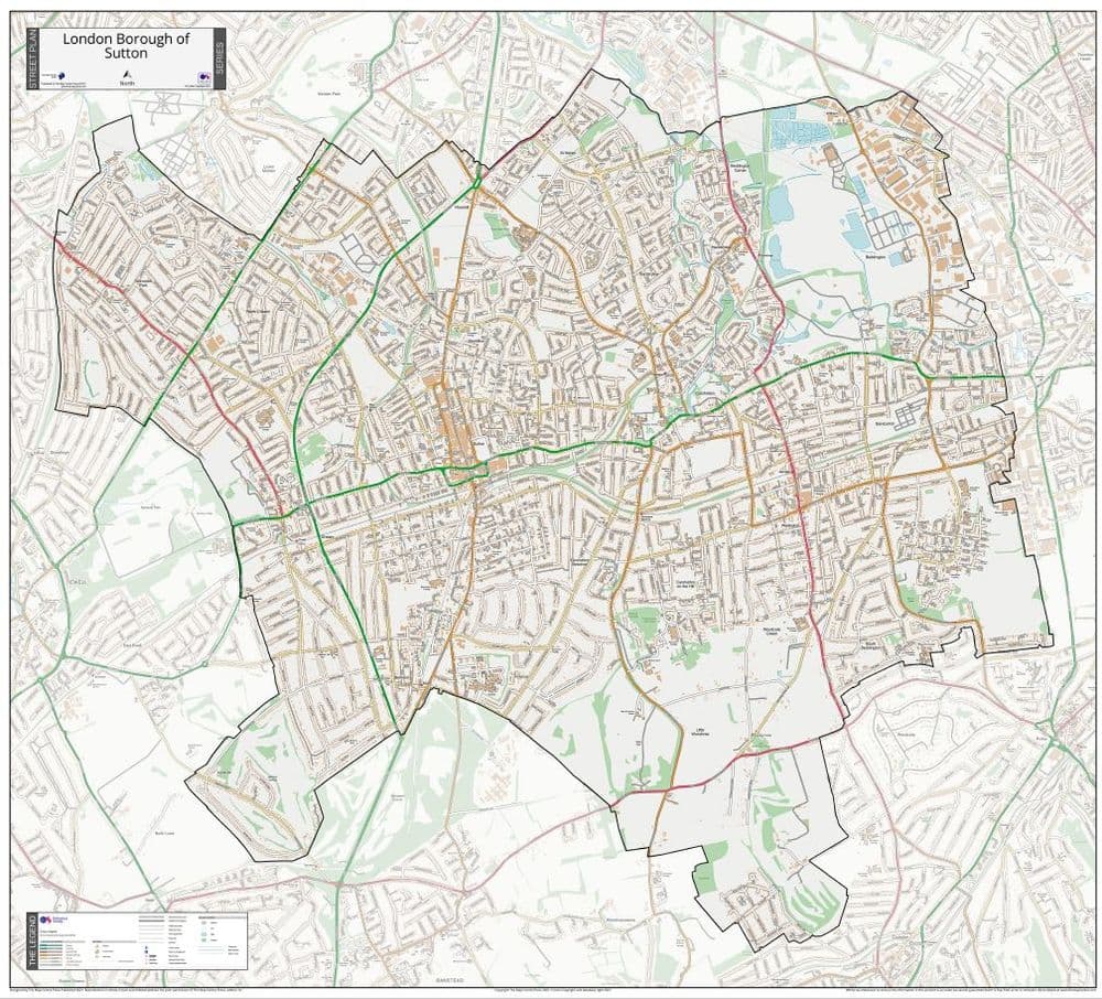 London Borough of Sutton - Street Map