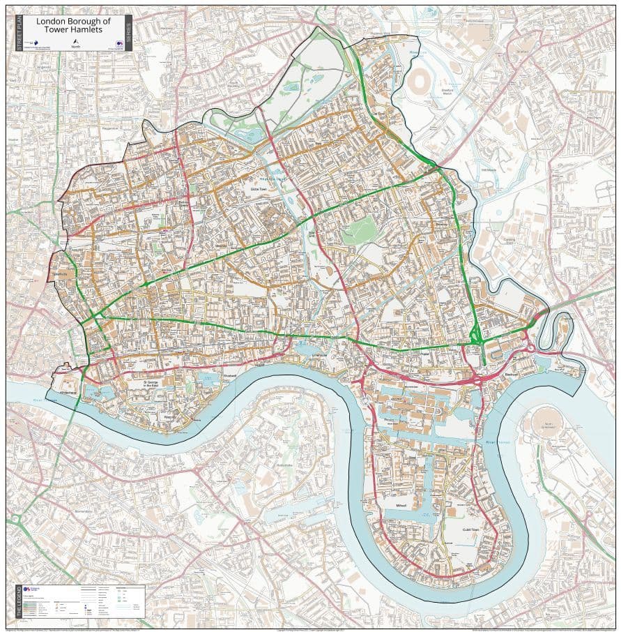 London Borough of Tower Hamlets - Street Map