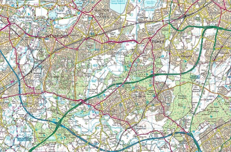 London Ordnance Survey 1 50 000 - Wall Map