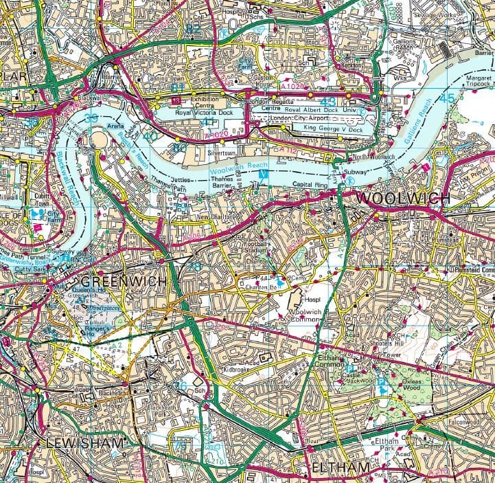 London Ordnance Survey 1 50 000 - Wall Map