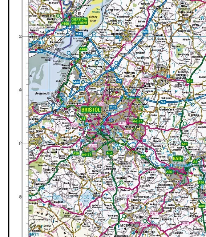 London To Bristol - Special Road Map