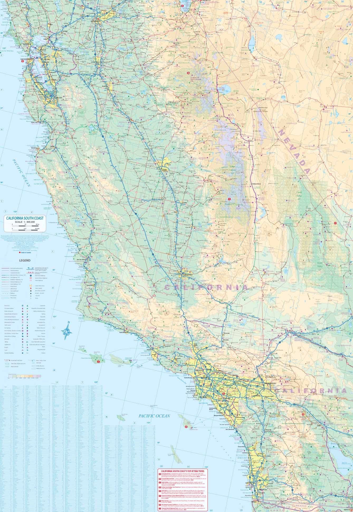 Los Angeles & Southern California Coast - Travel Map - ITM