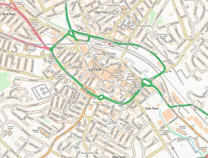 Luton Street Map 2021