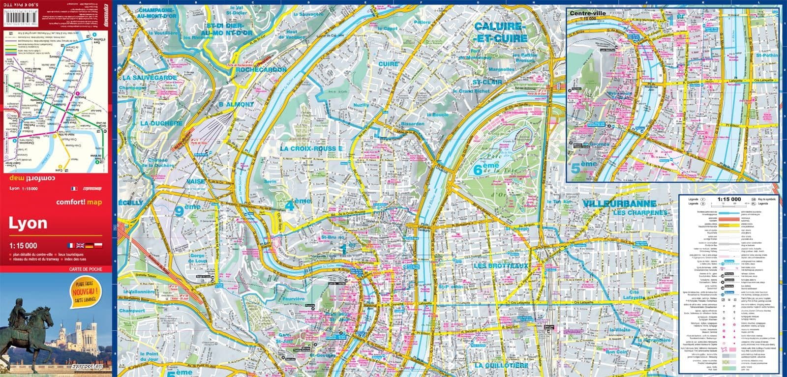 Lyon Street Map Minimal City Map Of Lyon (France, Europe) | Premium