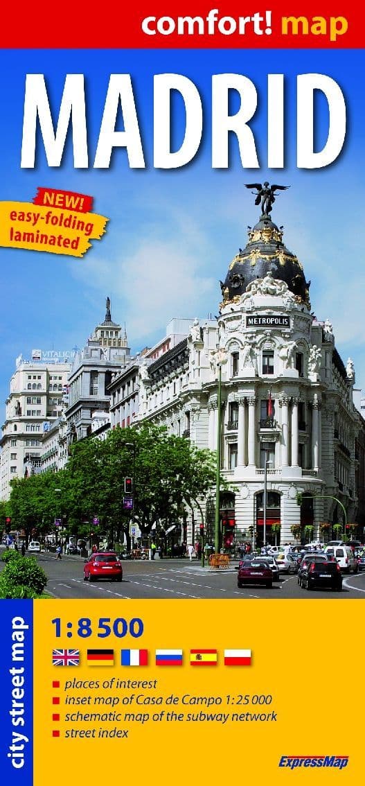 Madrid - Street Map Laminated Folded - Comfort Map