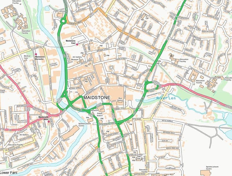 Maidstone Street Map 2021