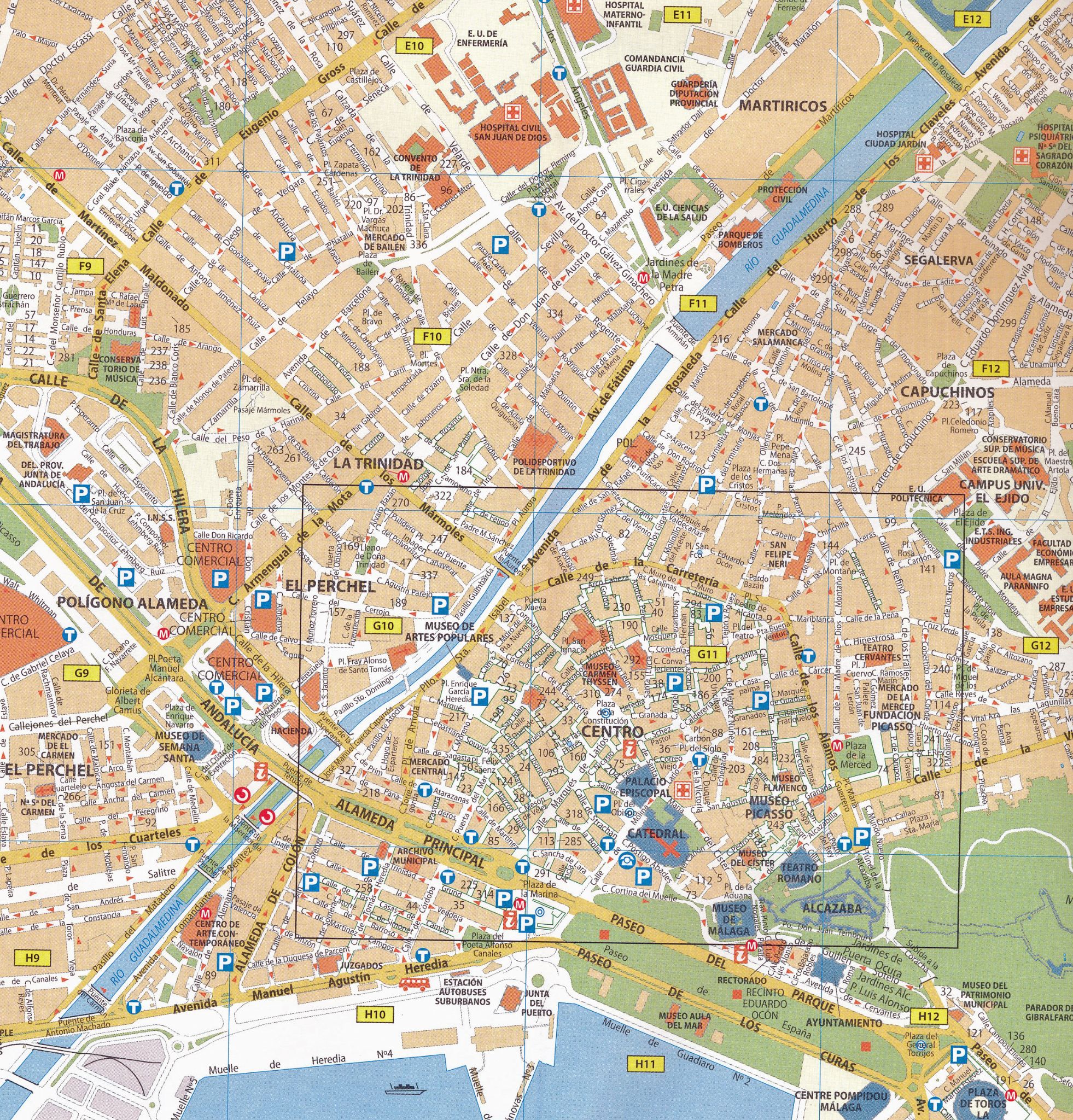 Malaga City Centre Map Of Rome