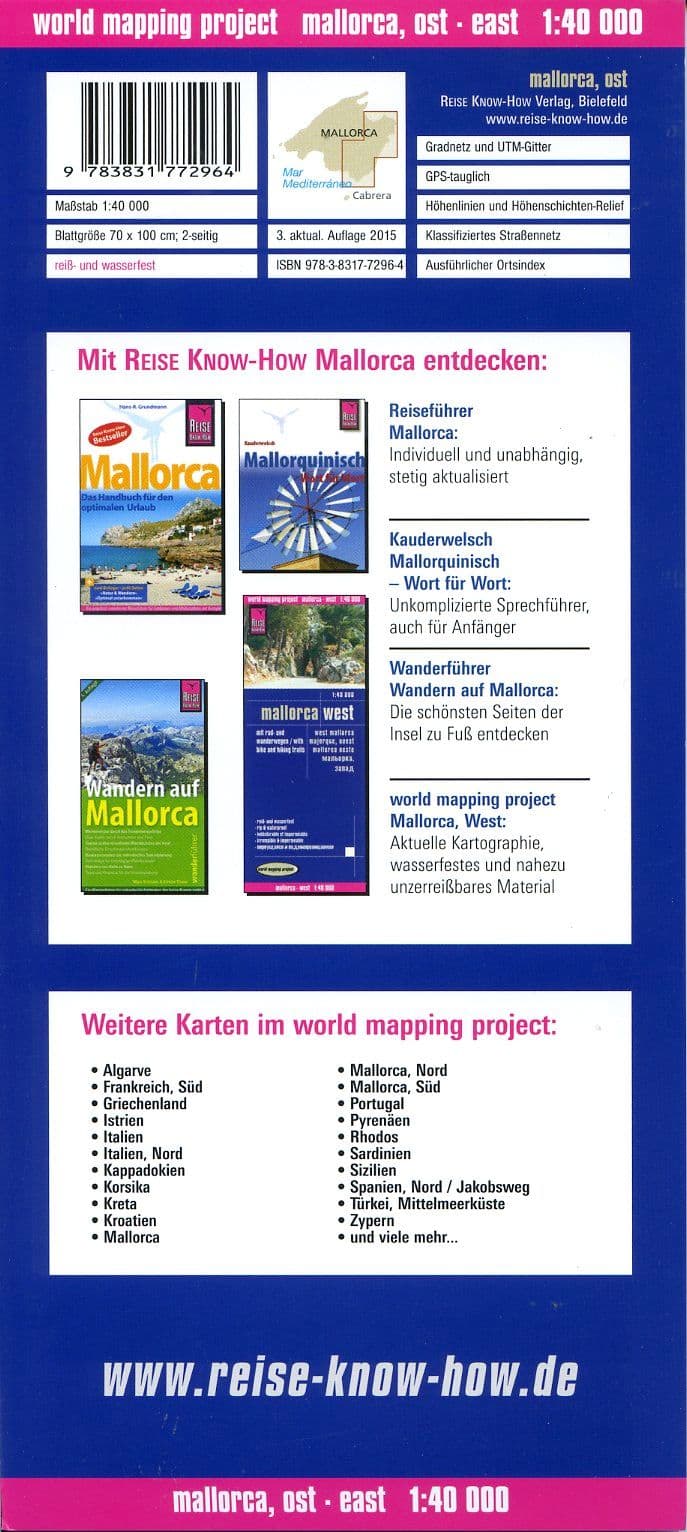 Mallorca East Walking Map 1 40 000 - Reise
