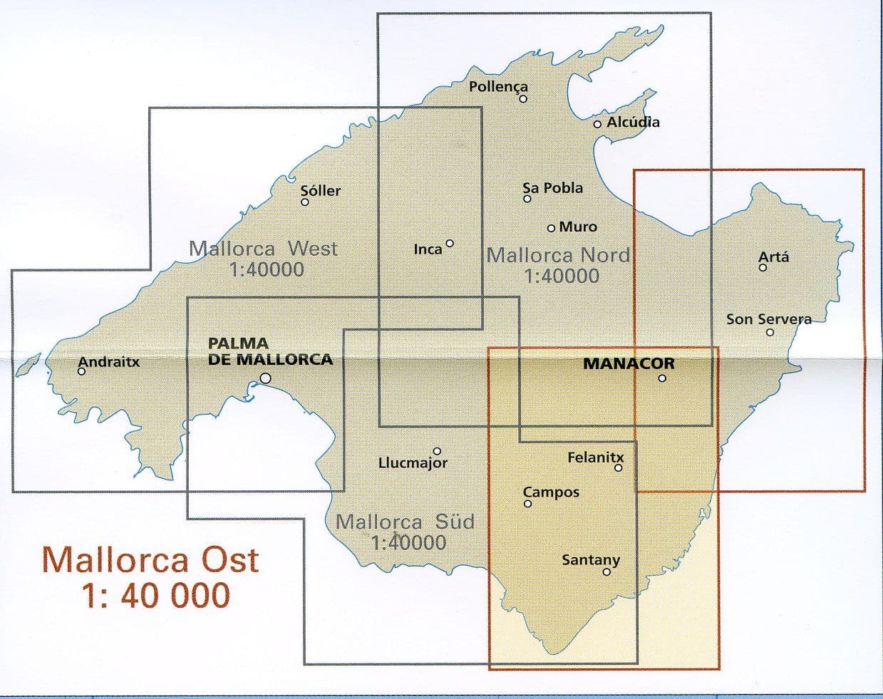 Mallorca East Walking Map 1 40 000 - Reise
