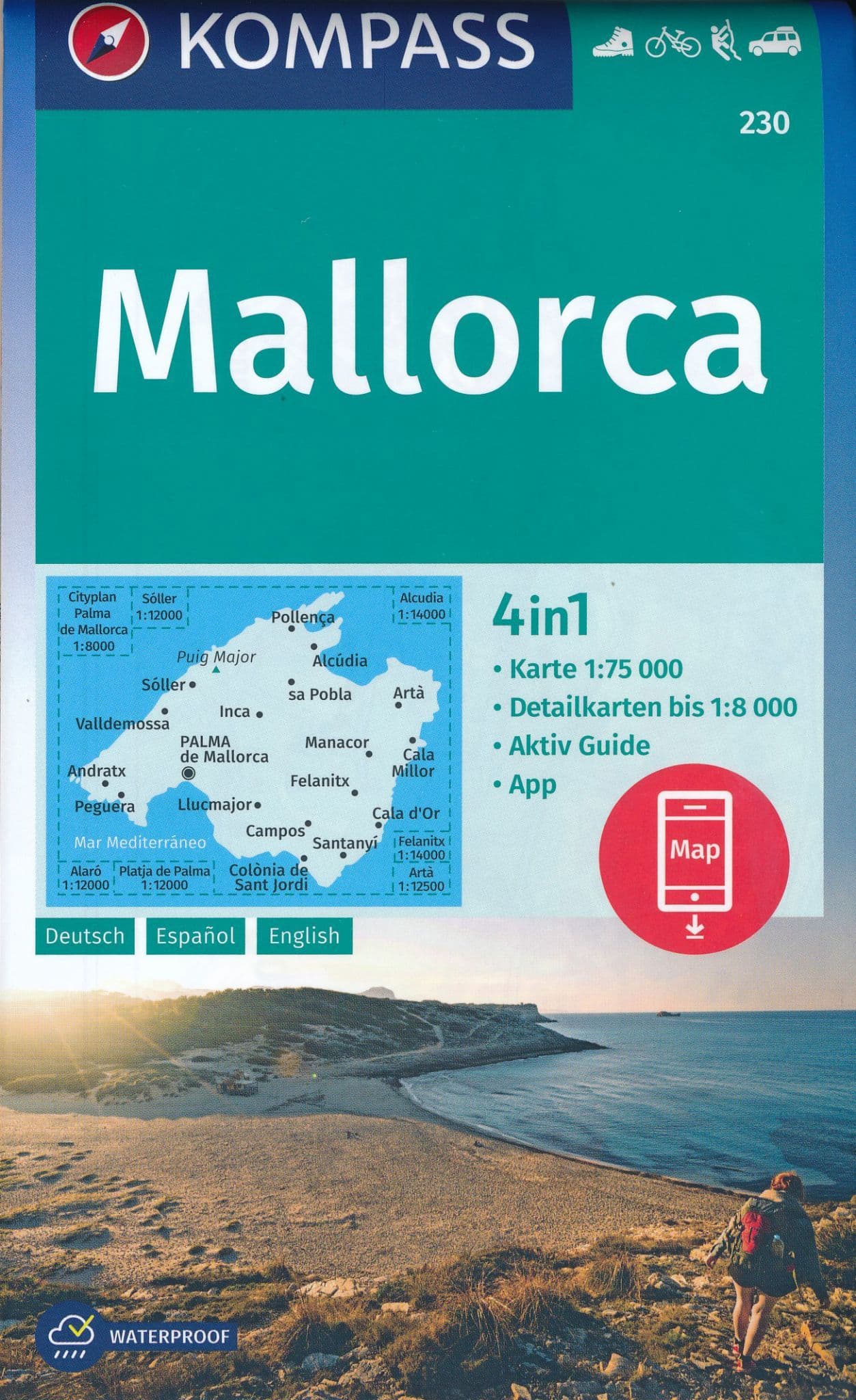 Mallorca Majorca - Hiking & Cycling Map - Kompass 230
