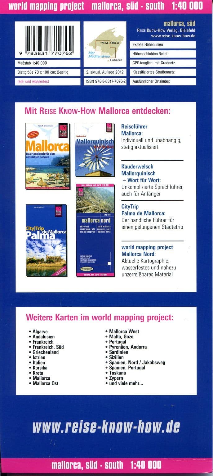 Mallorca South Walking Map 1 40 000 - Reise