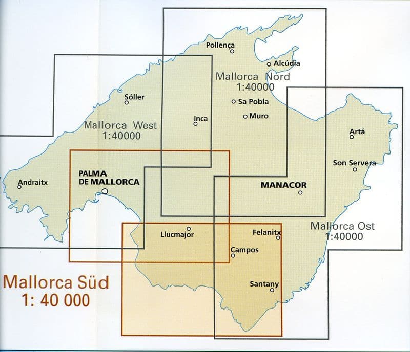 Mallorca South Walking Map 1 40 000 - Reise