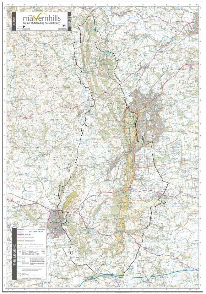 Malvern Hills - AONB Map - 2024
