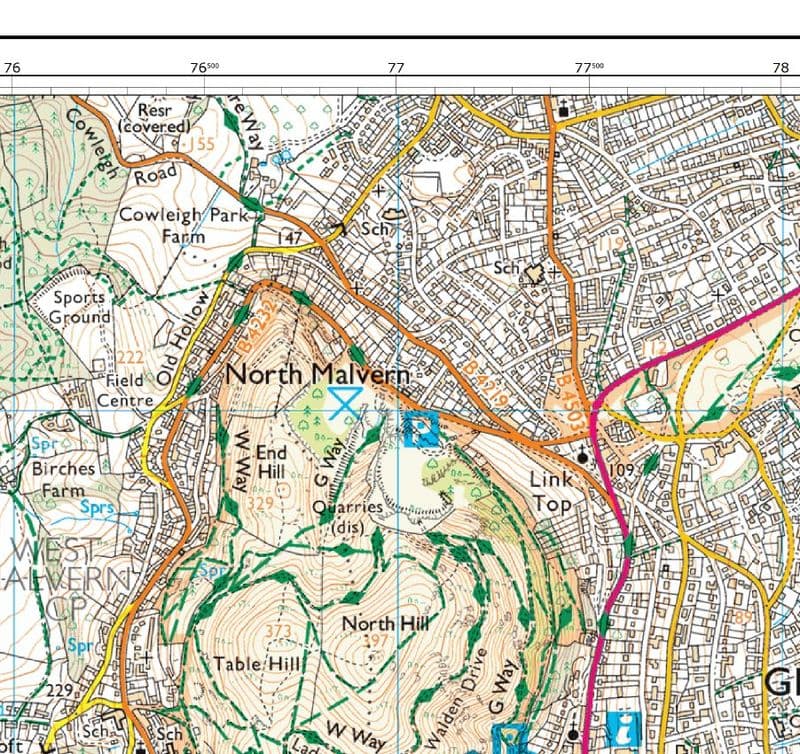 Malvern Hills - Wall Map - 1 10 000 - 2025