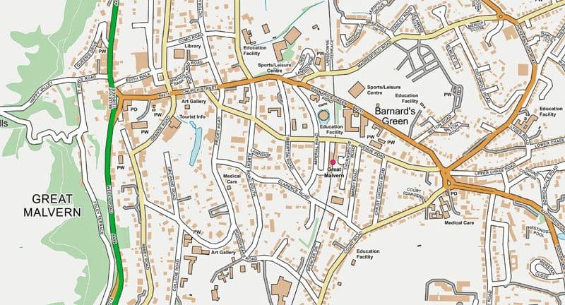 Malvern Street Map 2021