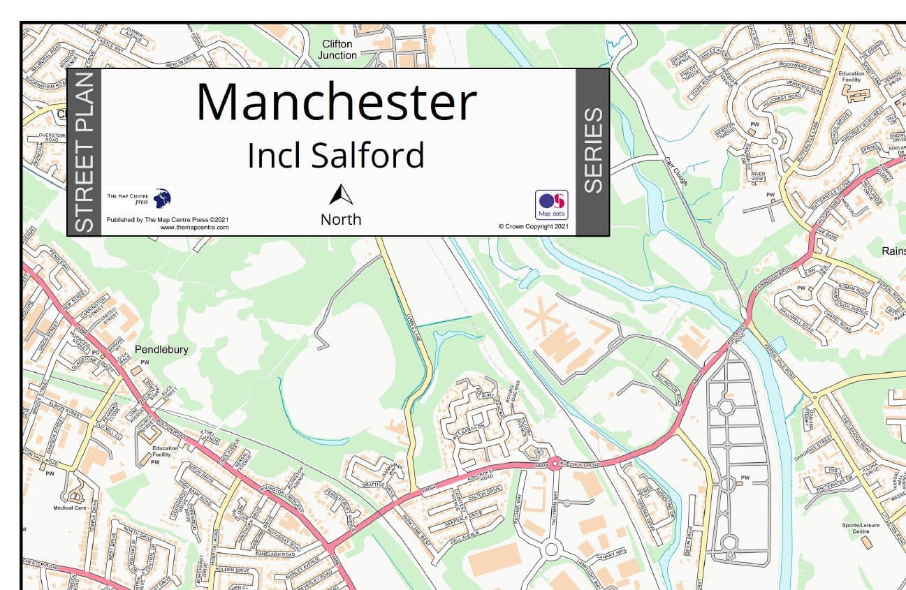 Manchester incl Salford Street Map 2021