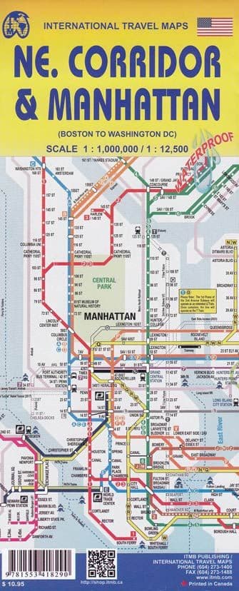 Manhattan and Northeast Corridor Travel Ref map