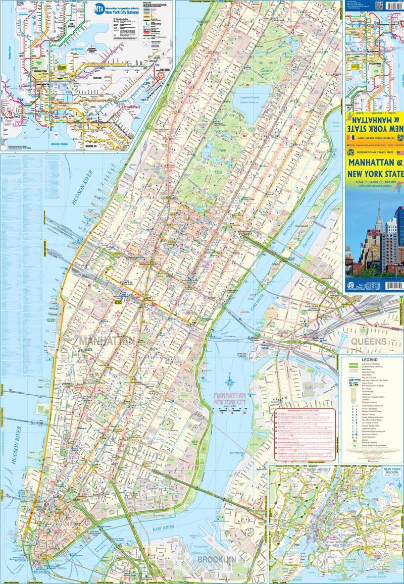 Manhattan & New York State Travel Map - ITM