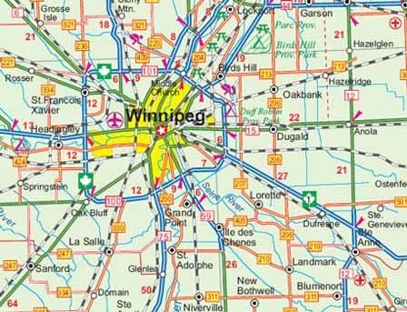 Manitoba Travel Map
