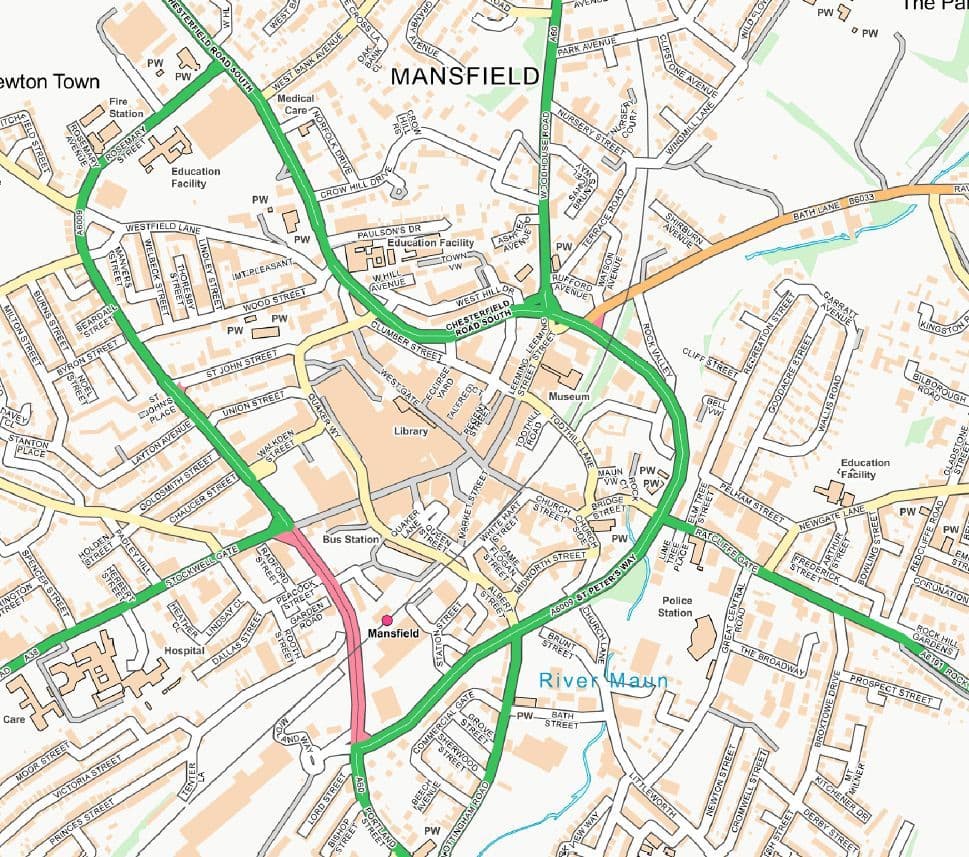 Mansfield Street Map