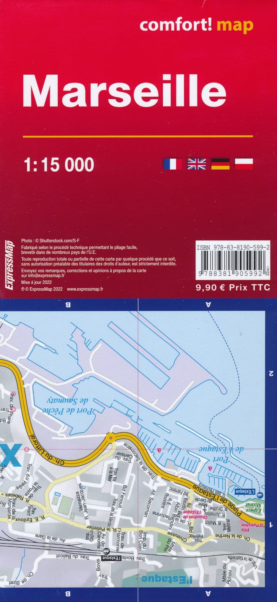 Marseille - Laminated Street Plan - Comfort