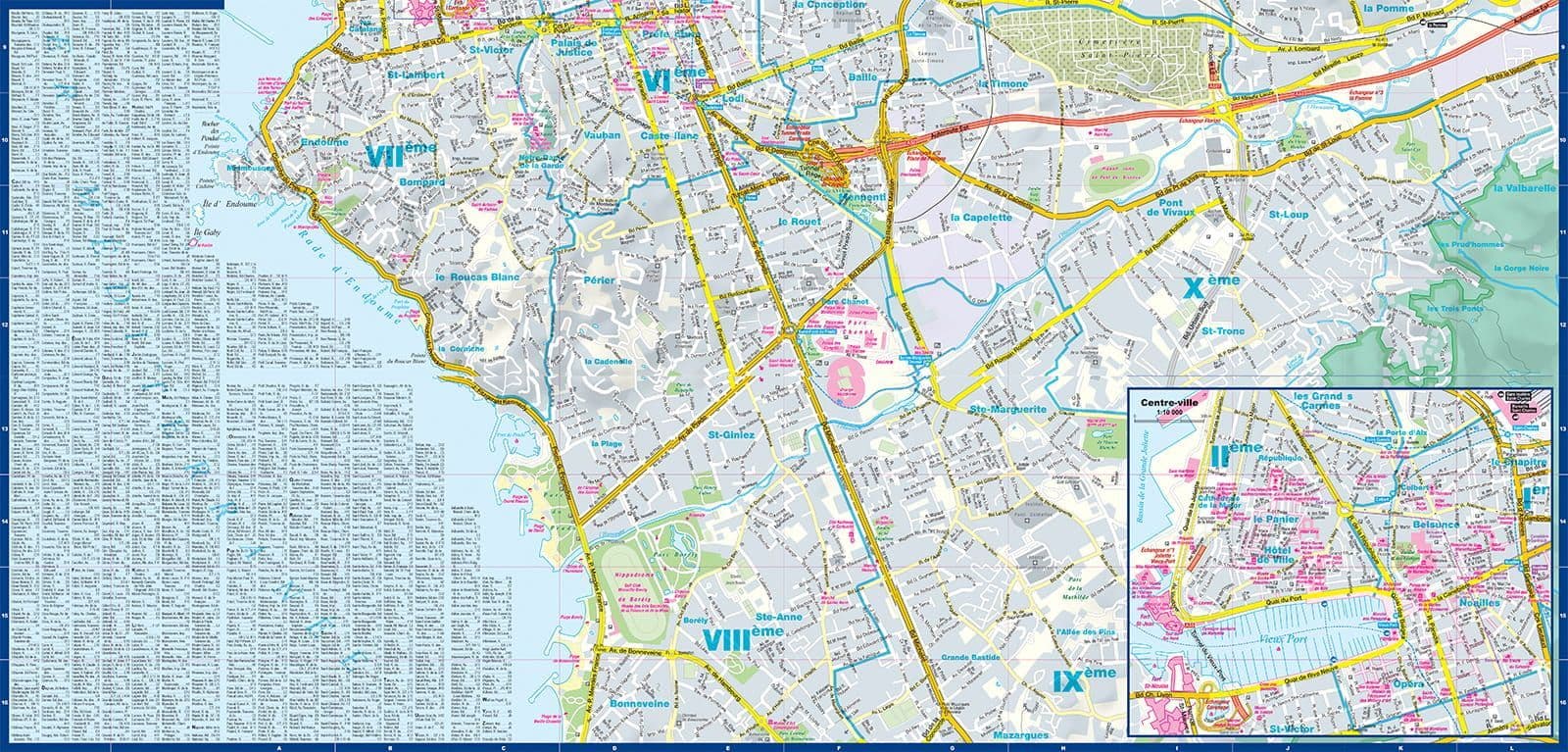 Marseille Street Map Pocket Size - Comfort