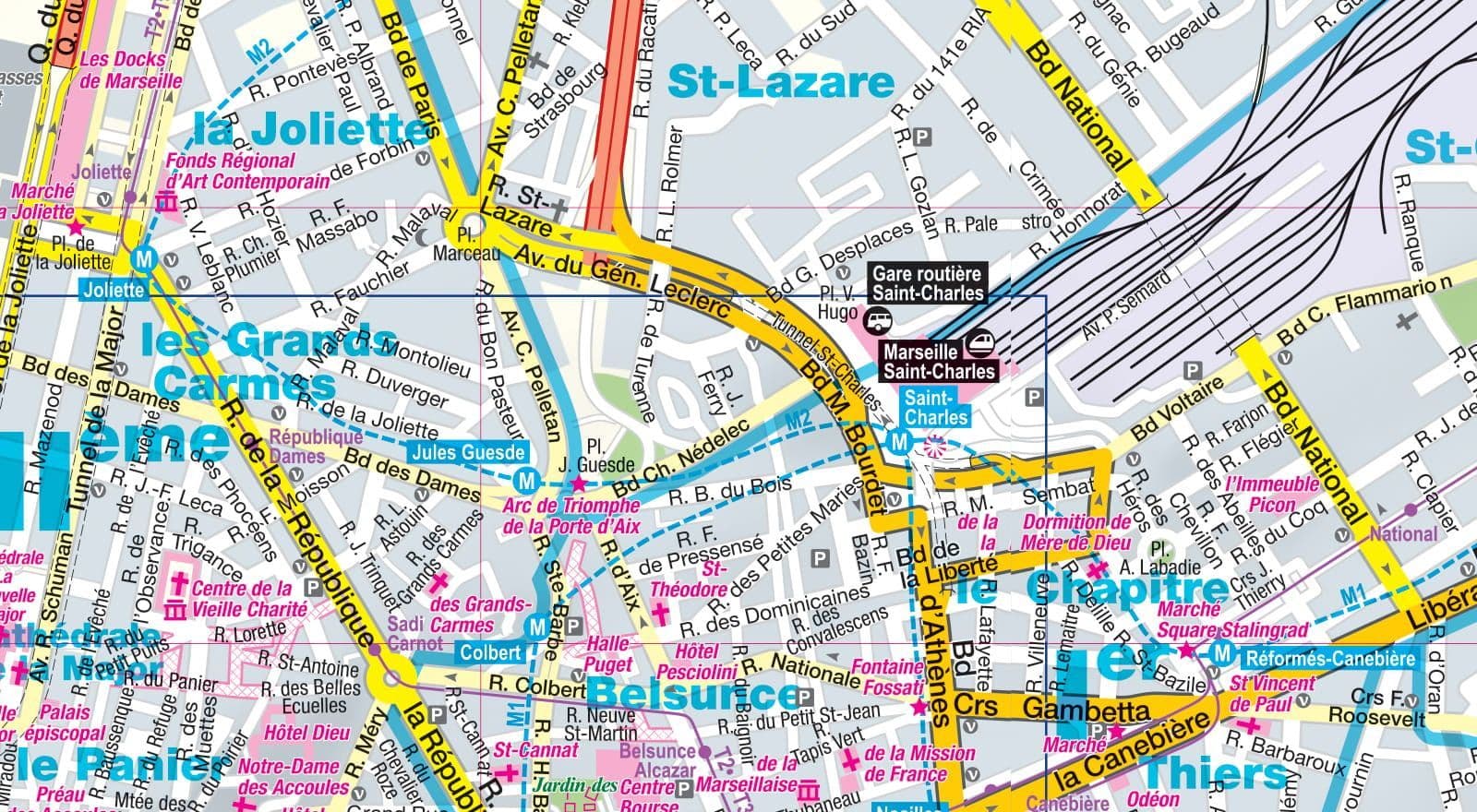 Marseille Street Map Pocket Size - Comfort