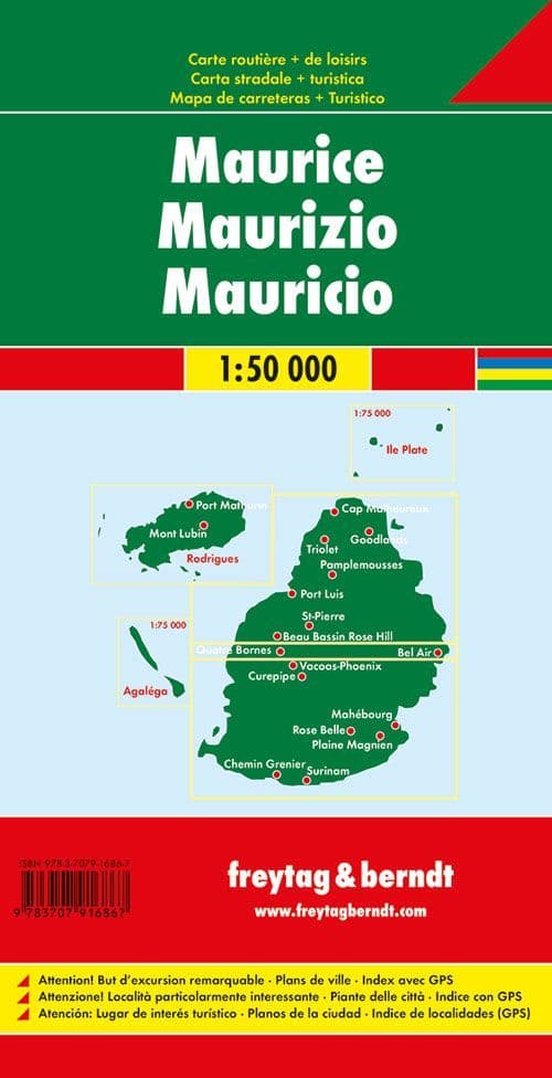Mauritius Road & Touring Map - F&B
