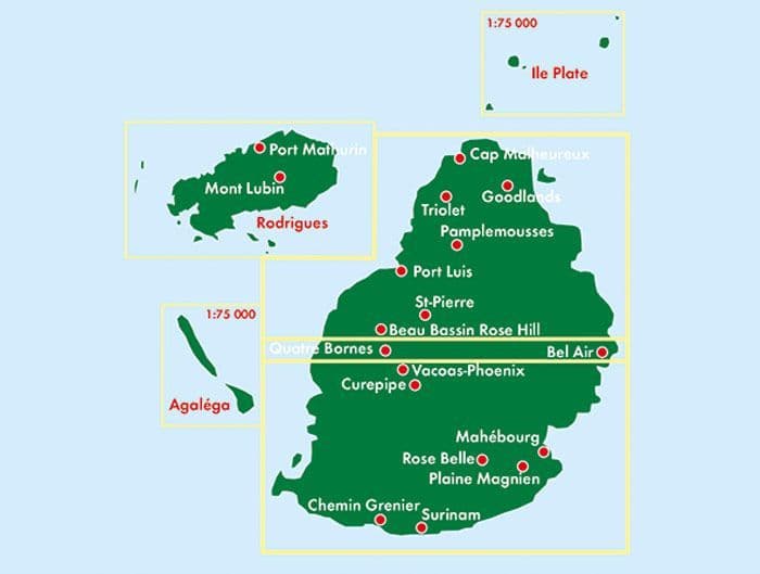 Mauritius Road & Touring Map - F&B