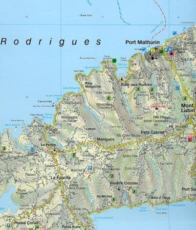 Mauritius Road & Touring Map - F&B