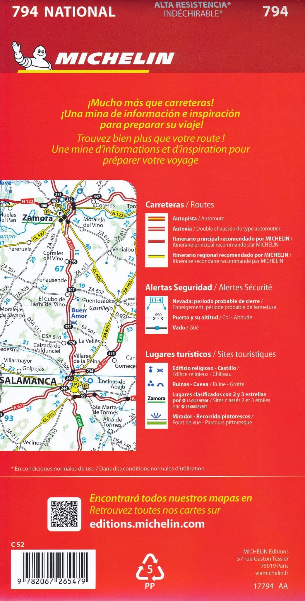 Michelin Map Spain & Portugal 794 Tear Proof - 2025