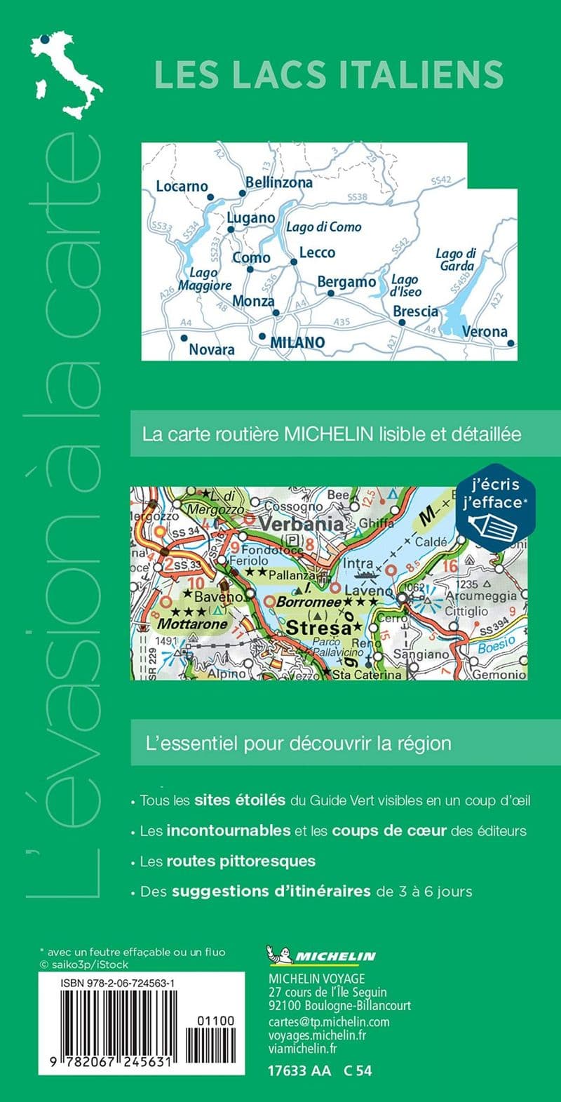 Michelin Tourist Map - Italian Lakes - Milan