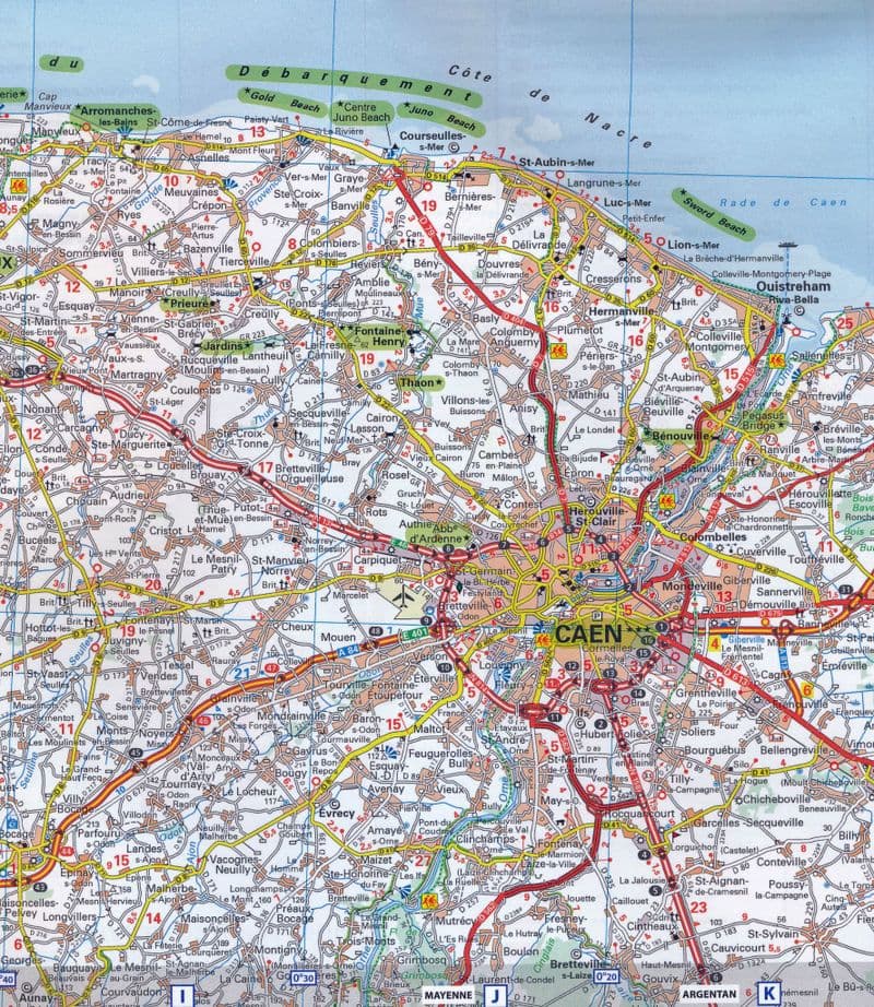 Michelin Tourist Map - The Landing Beaches
