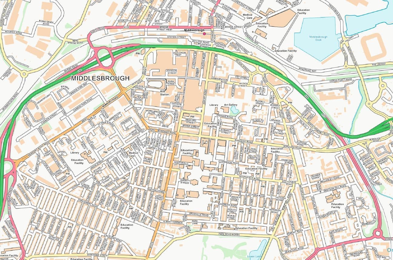 Middlesbrough Street Map
