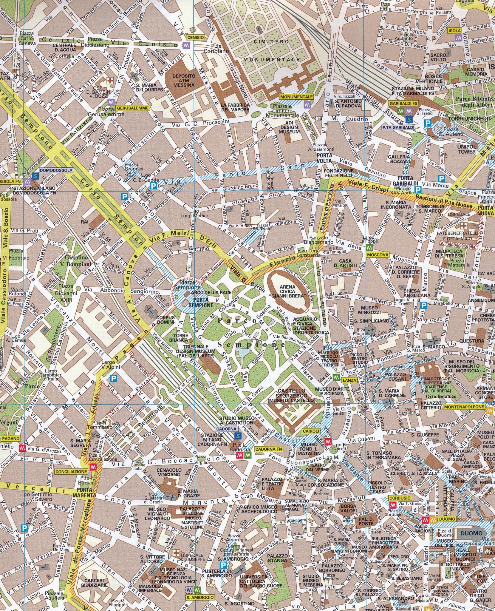 Milan Street Map - TCI