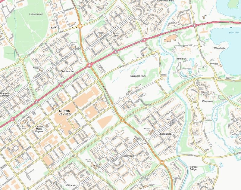 Milton Keynes Street Map