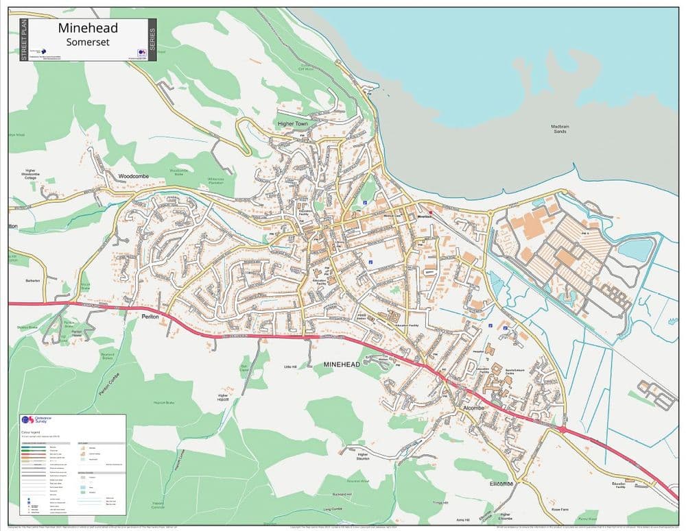 Minehead Street Map - 2024