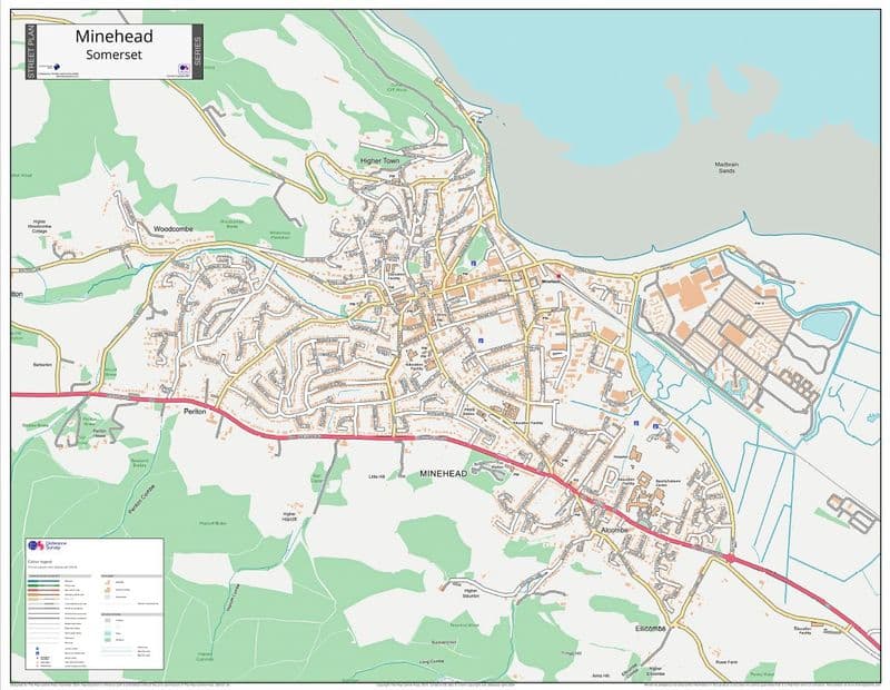 Minehead Street Map - 2024