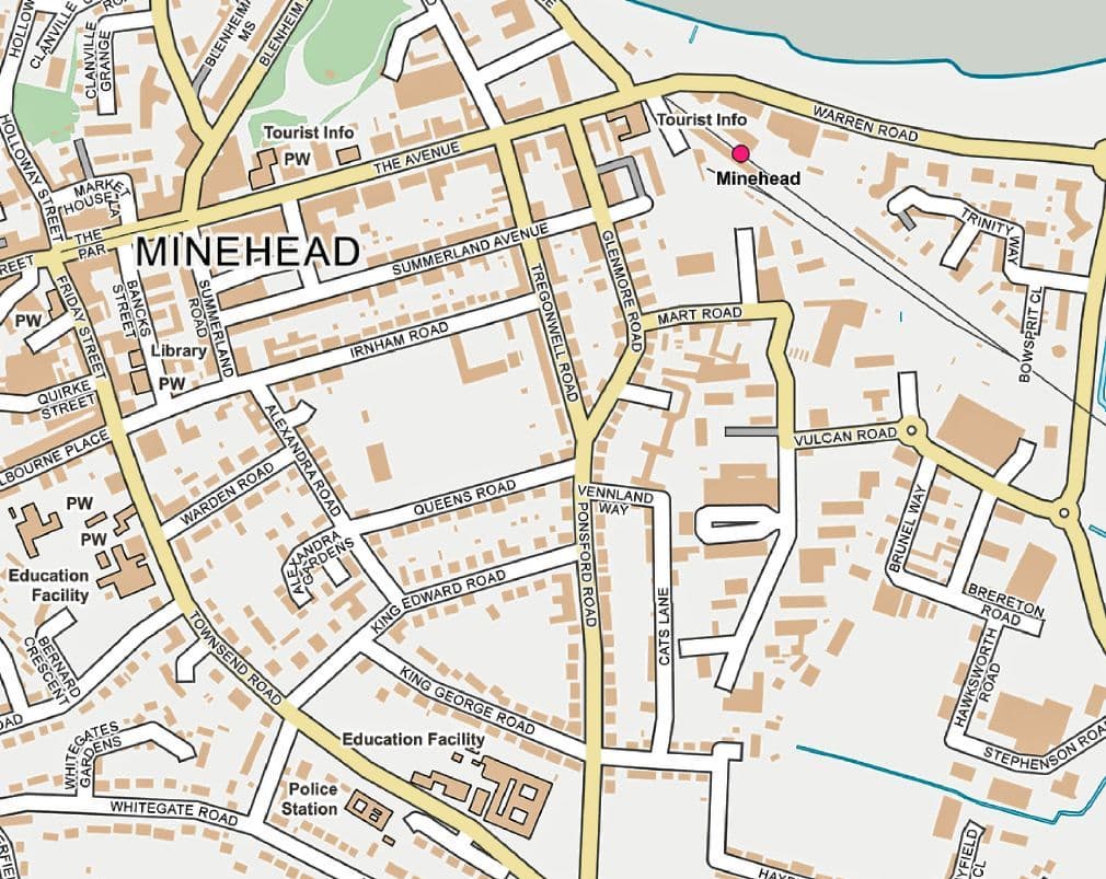 Minehead Street Map - 2024