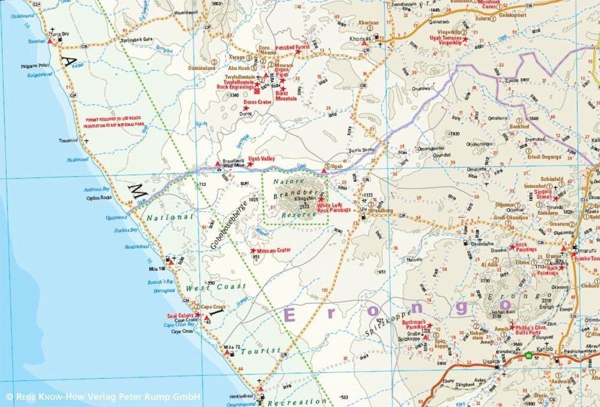 Namibia Road Map - Reise