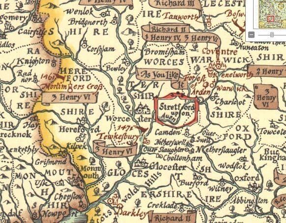 National Geographic Shakespeare Wall Map of Britain - Pub 1964