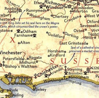 National Geographic Wall Map of Medieval England