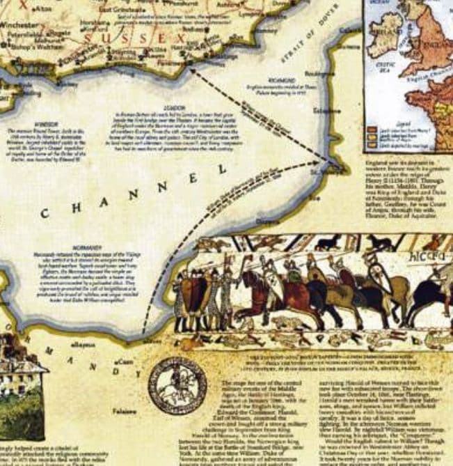 National Geographic Wall Map of Medieval England